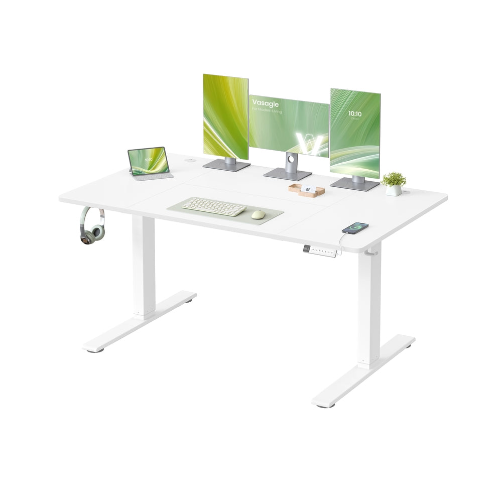 Electric standing desk with USB-C port and cable tray