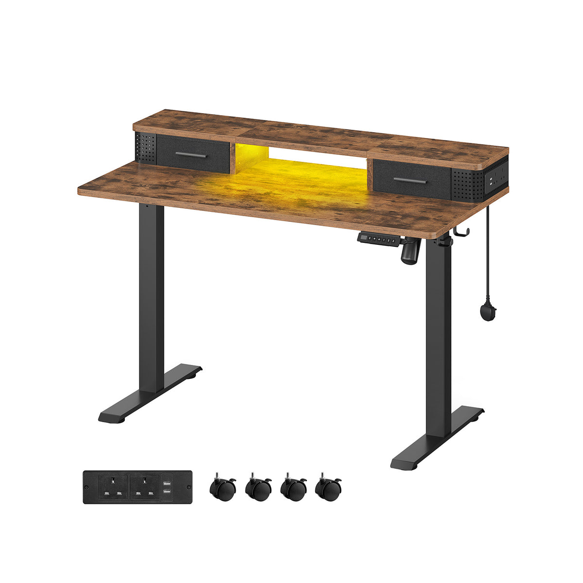 VASAGLE Electric Standing Desk with Drawers | SONGMICS HOME