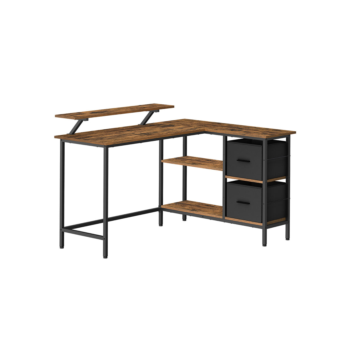VASAGLE L-Shaped Desk with 2 Drawers | SONGMICS HOME