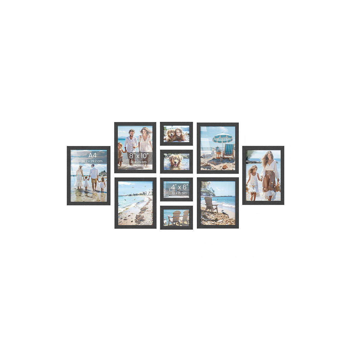 Set of 10 Picture Frames for Display