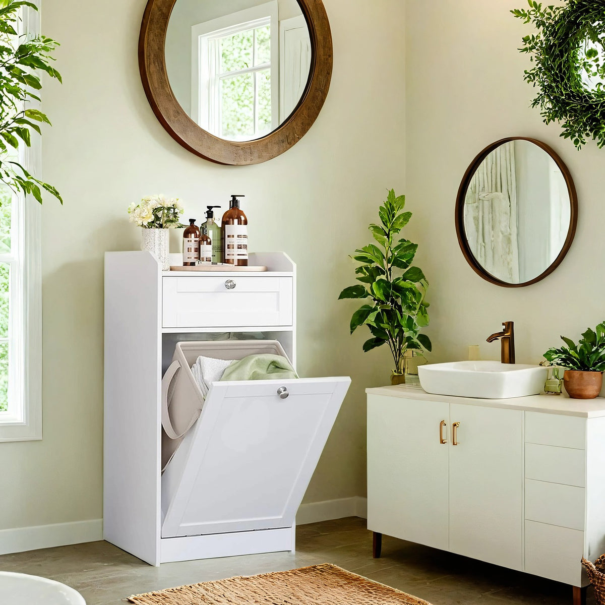 Bathroom Storage Unit with 1 Drawer Cloud White