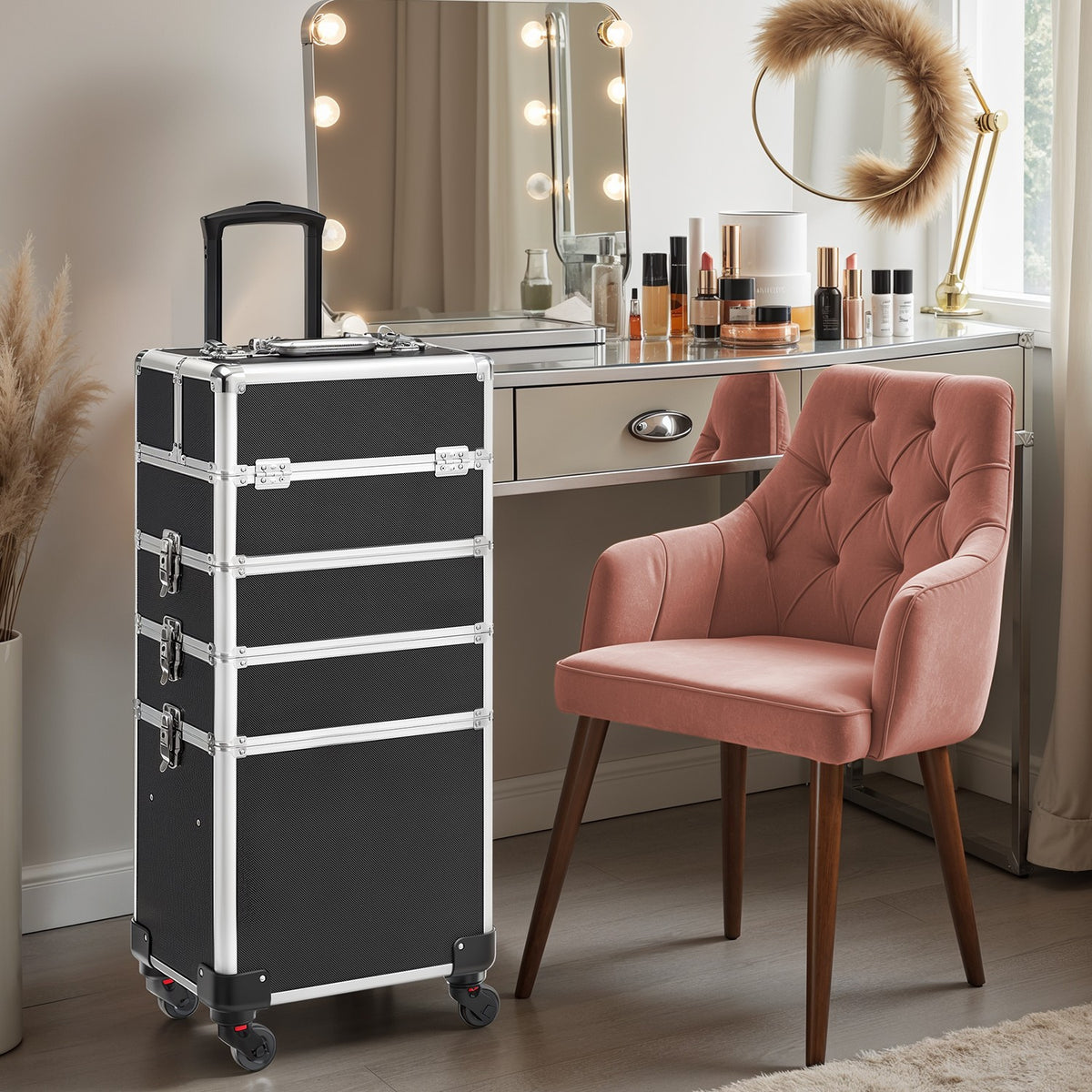 SONGMICS Lockable Rolling Makeup Case | SONGMICS HOME
