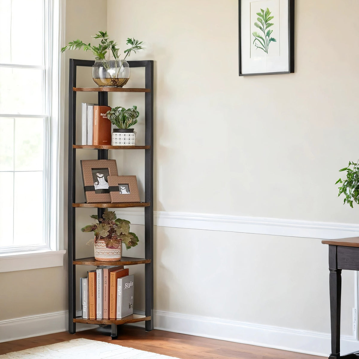 VASAGLE 5-tier Free Standing Corner Shelf | SONGMICS HOME