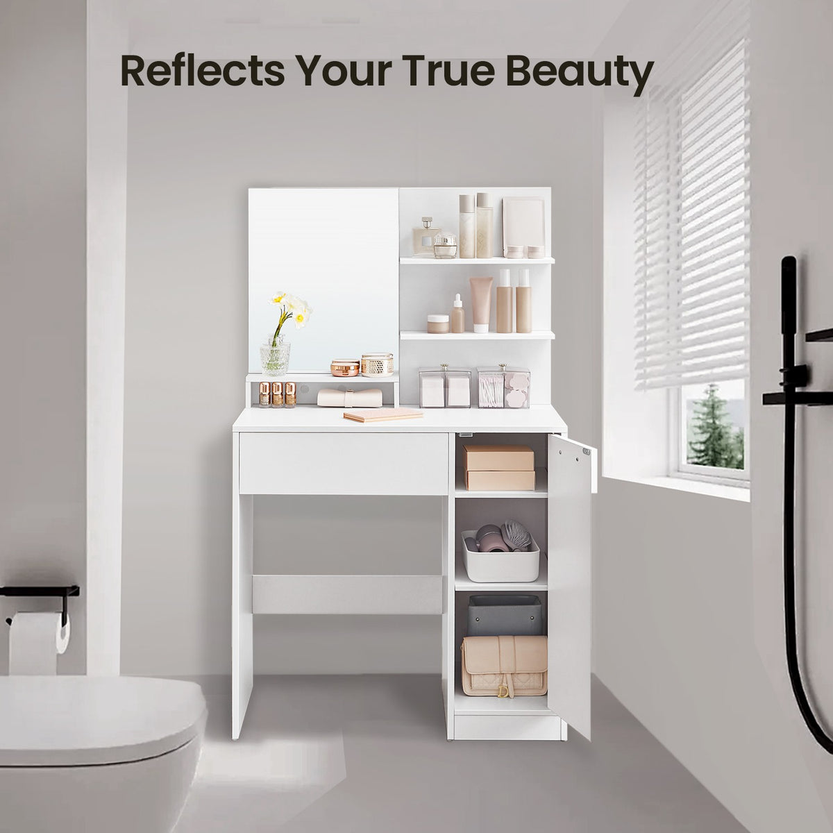 VASAGLE Dressing Table with Mirror | SONGMICS HOME