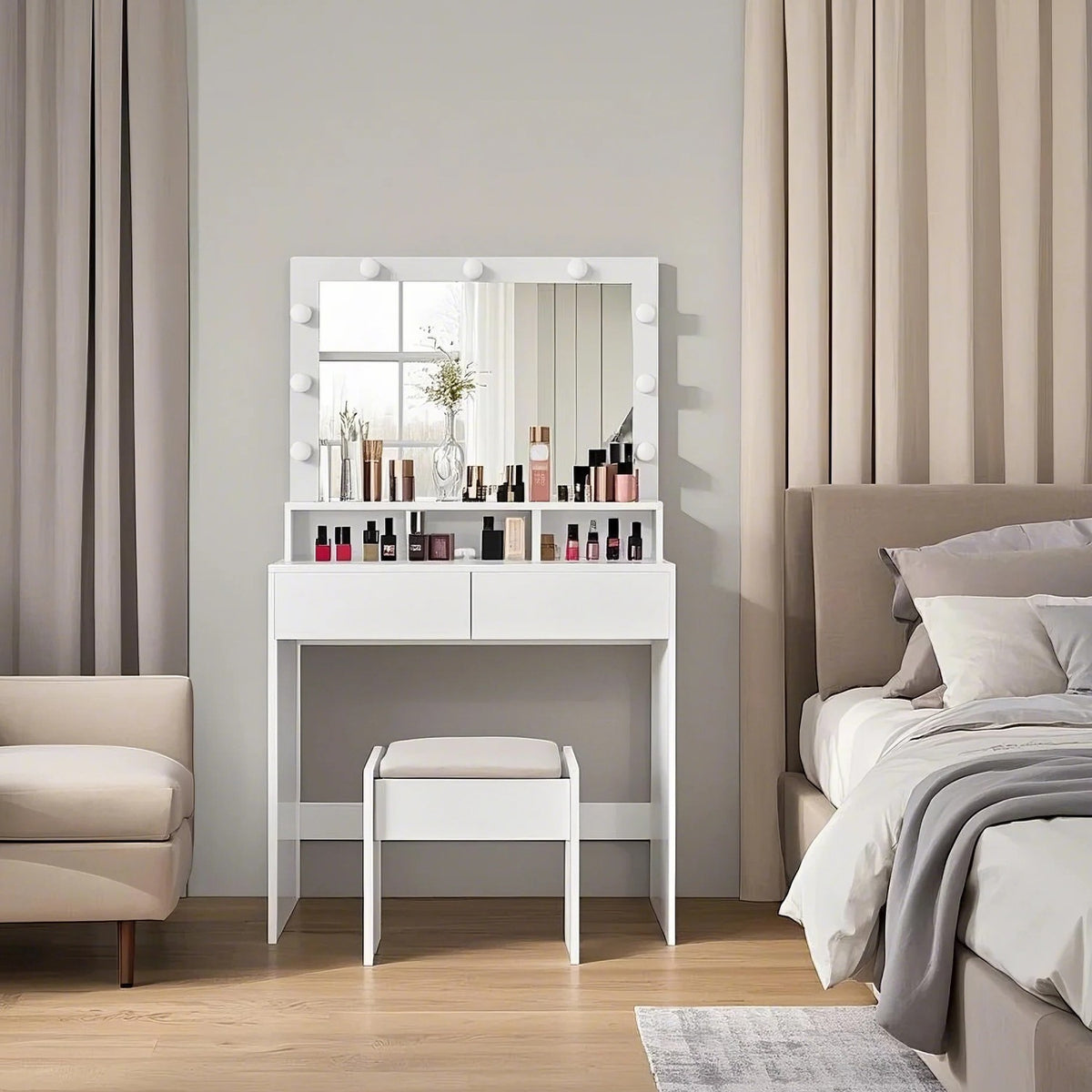 VASAGLE Dressing Table with Large Mirror | SONGMICS HOME
